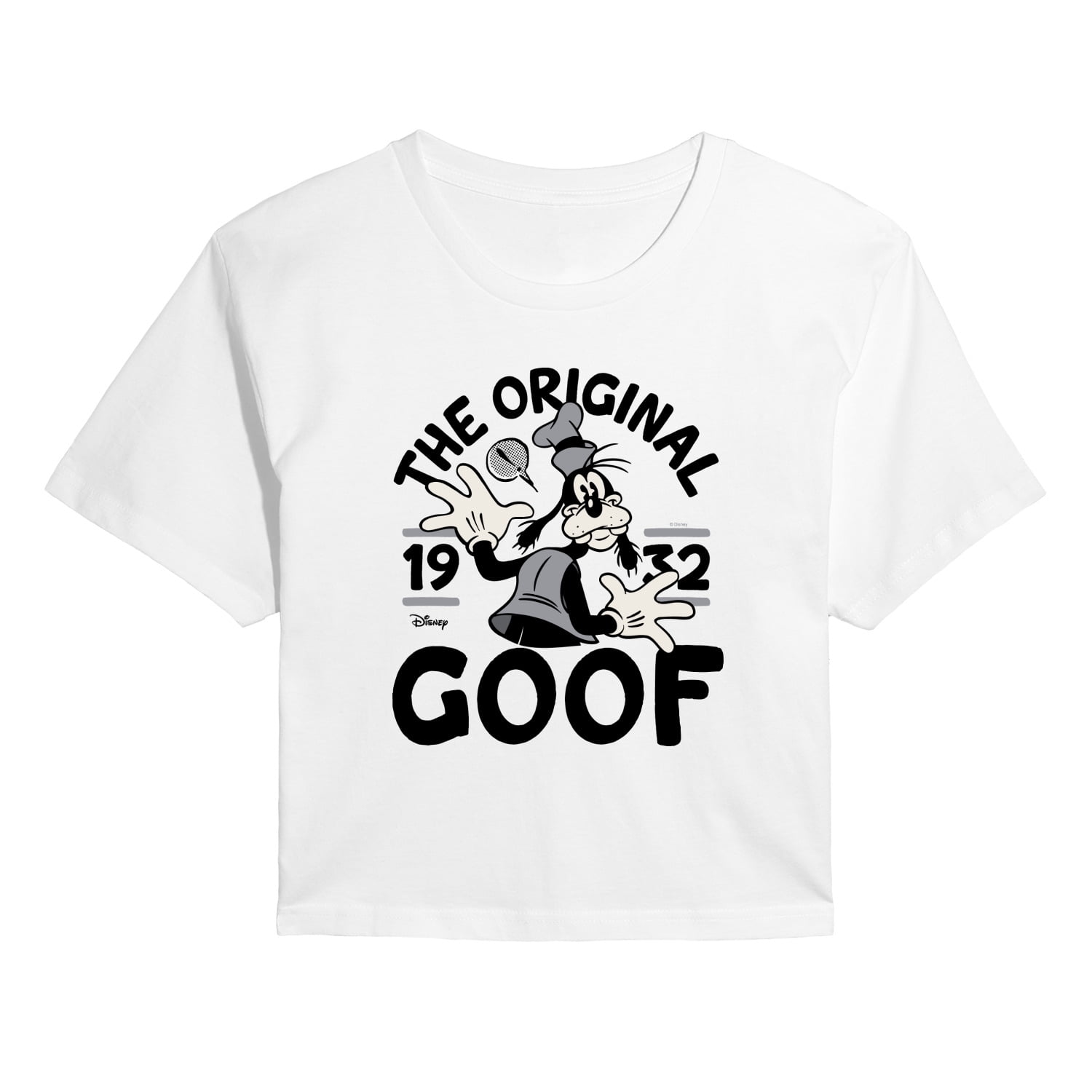 Disney - The Original Goof - Juniors Cropped Short Sleeve Graphic T ...