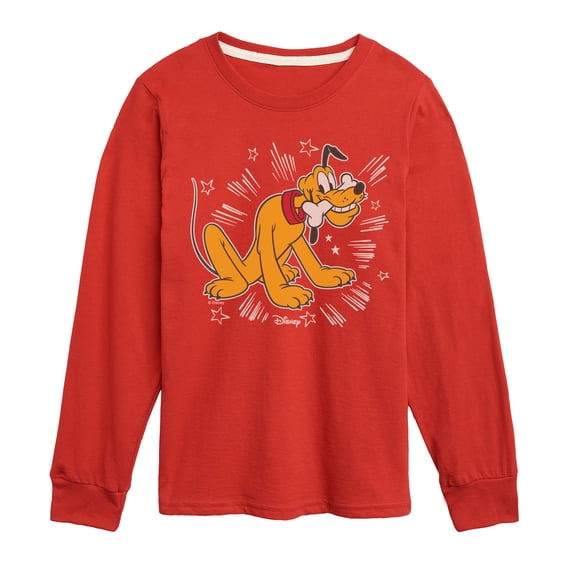 Disney - The Original Pluto - Youth Boys Long Sleeve Graphic T-Shirt ...