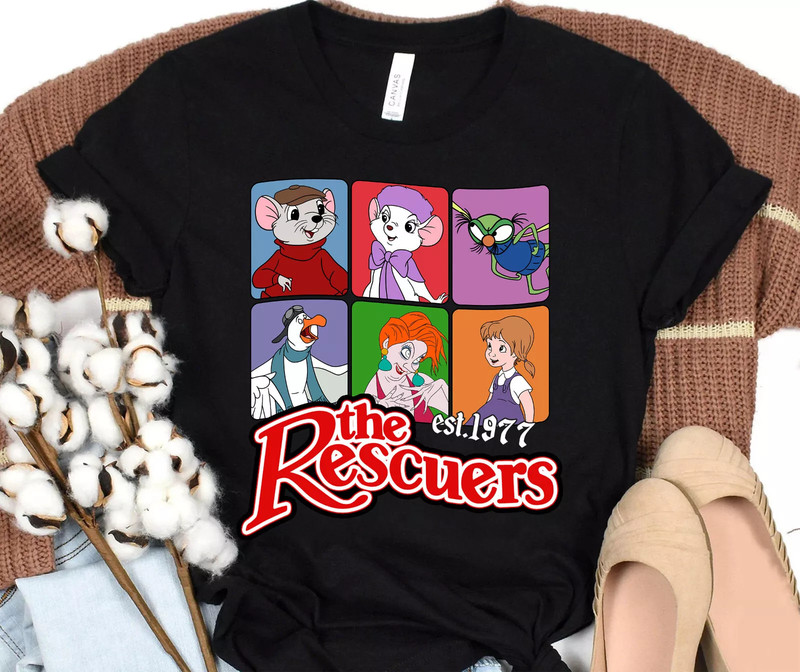 Disney The Rescuers Characters Group Shot 1977 Unisex Adult Kid Shirt ...