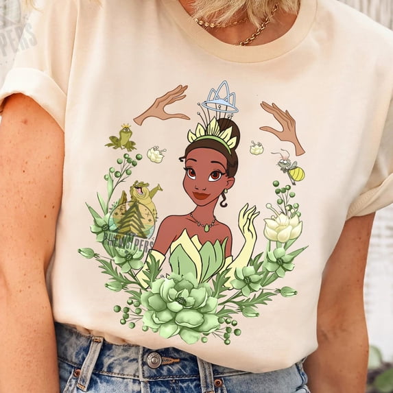 Disney Tiana Princess Floral Villains Hand Shirt The Princess And The ...