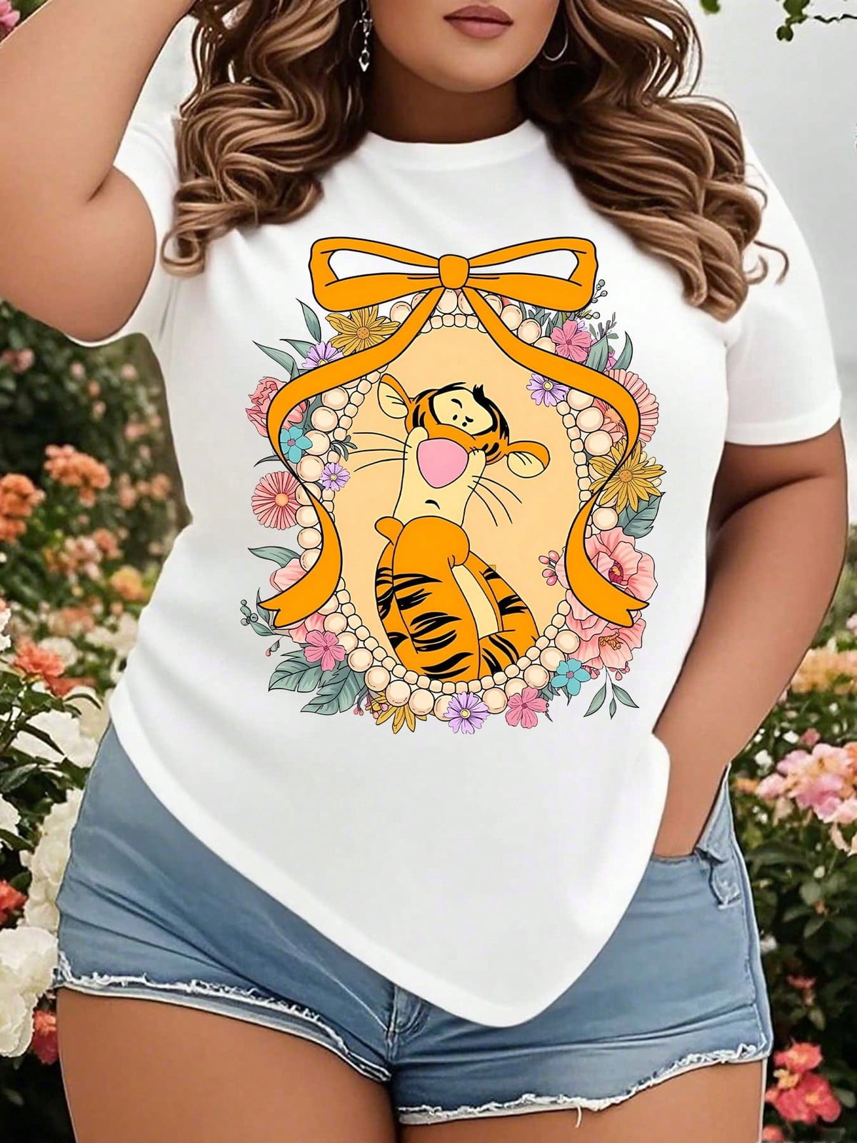 Disney Tigger Floral And Bow Winnie The Pooh Bouncing Tiger Botanical T ...