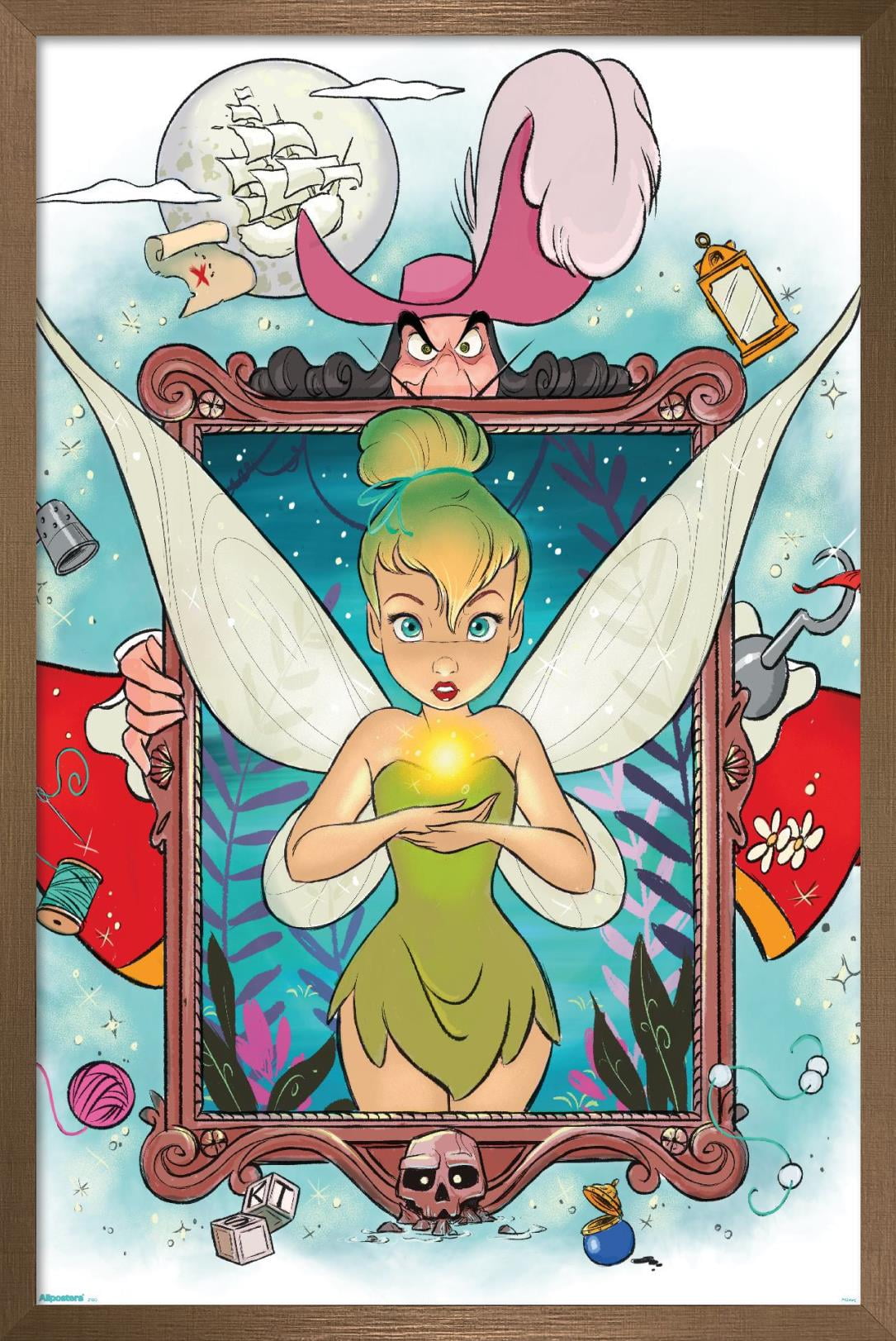 Disney Tinker Bell - Framed Magic with Hook Wall Poster, 22.375" x 34 ...