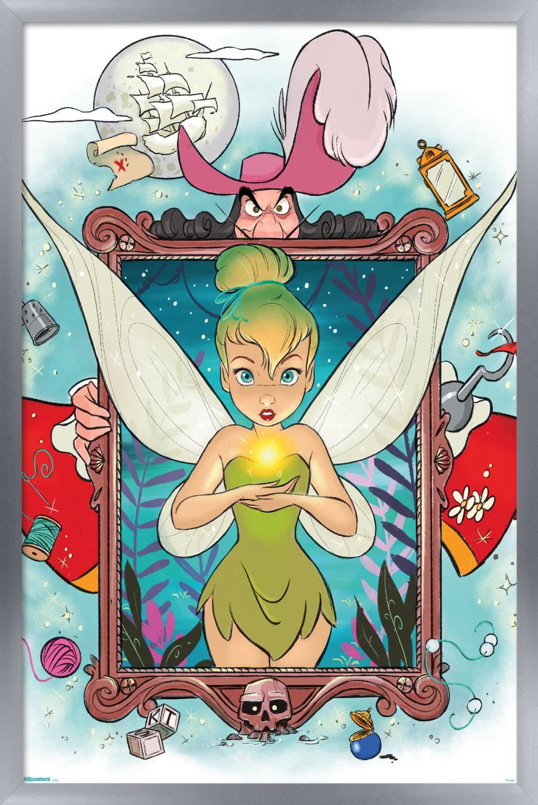 Disney Tinker Bell - Framed Magic with Hook Wall Poster, 22.375" x 34 ...