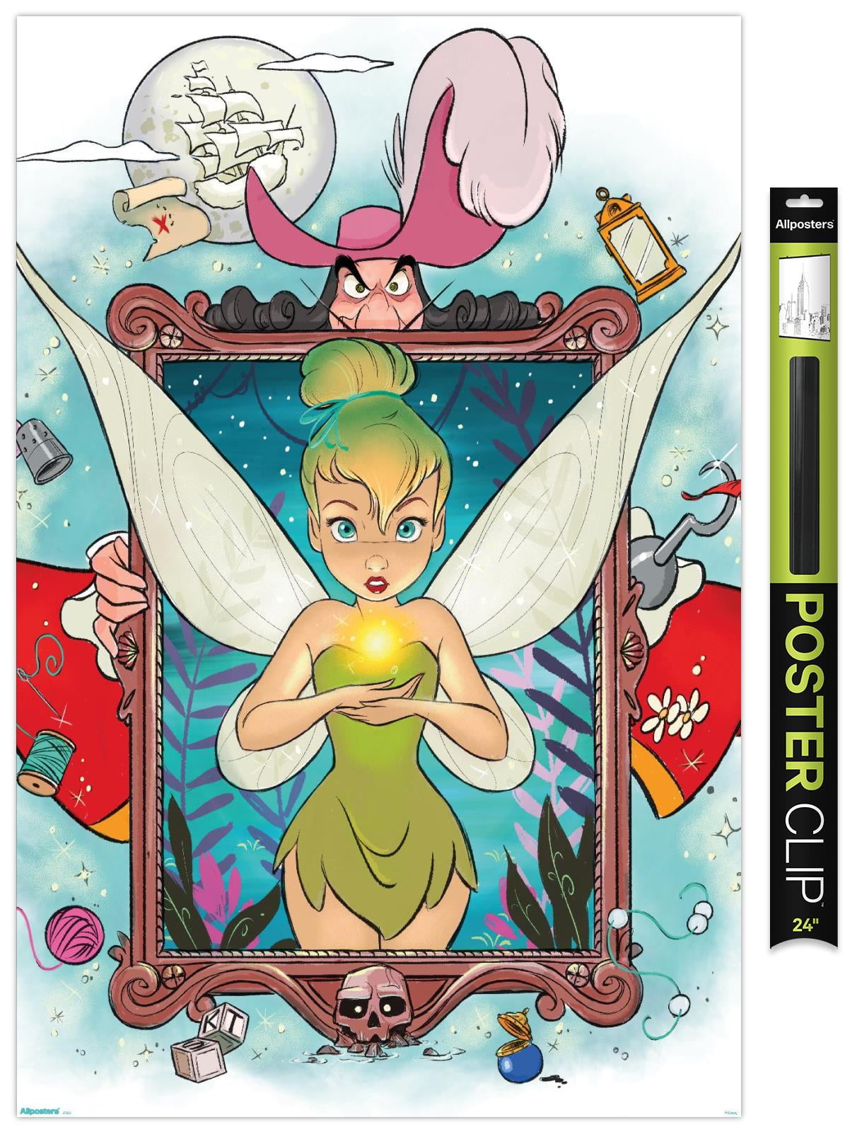 Disney Tinker Bell - Framed Magic with Hook Wall Poster, 22.375" x 34 ...