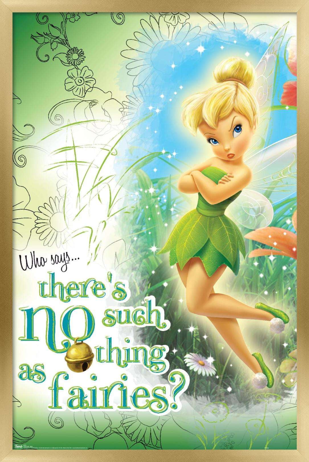 Disney Tinker Bell - Myth Wall Poster, 22.375" x 34", Framed - Walmart.com