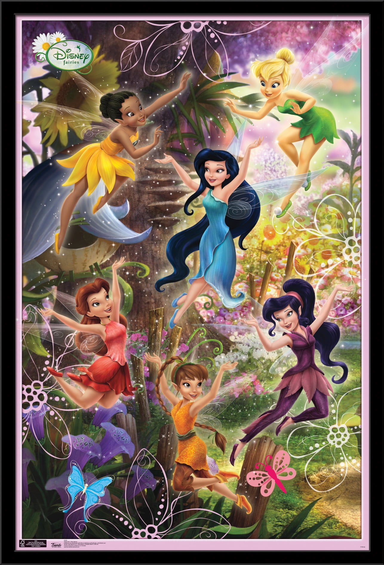 Disney Tinker Bell - Pixie Games Wall Poster, 22.375" x 34", Framed ...