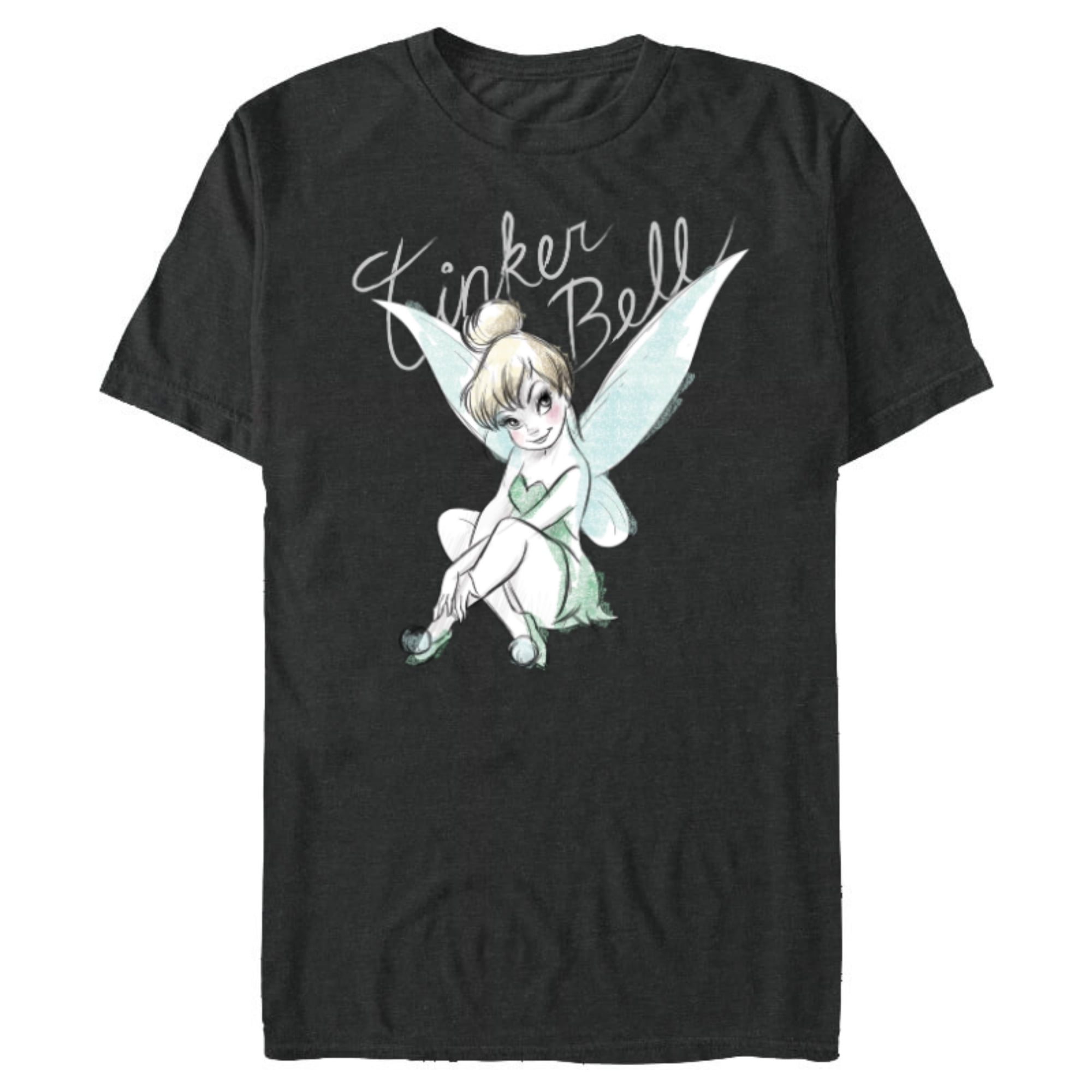 Disney Tinker Bell Sitting - Short Sleeve Blended T-Shirt for Adults ...