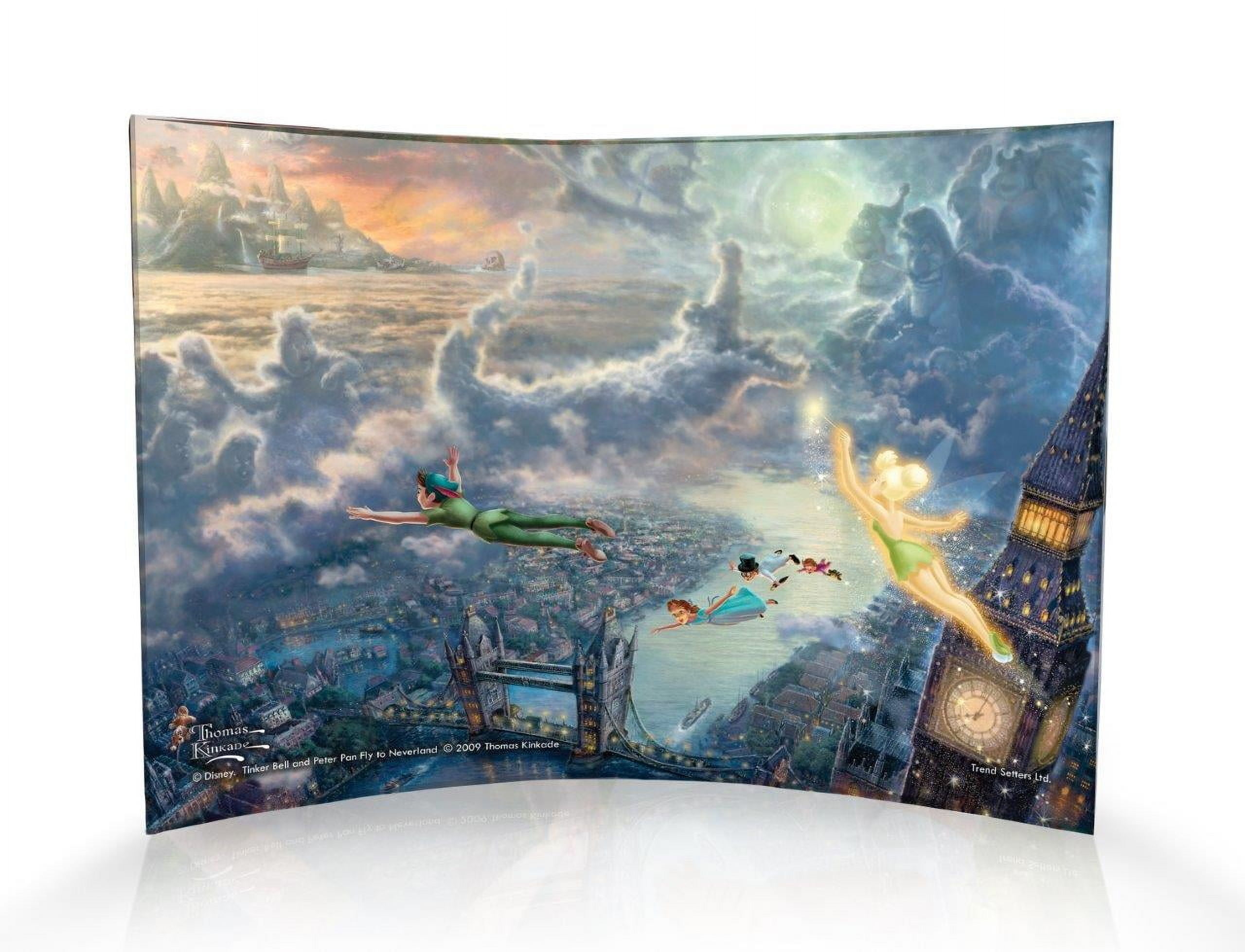 Disney (Tinker Bell and Peter Pan Fly to Neverland) 10" x 7" Curved ...