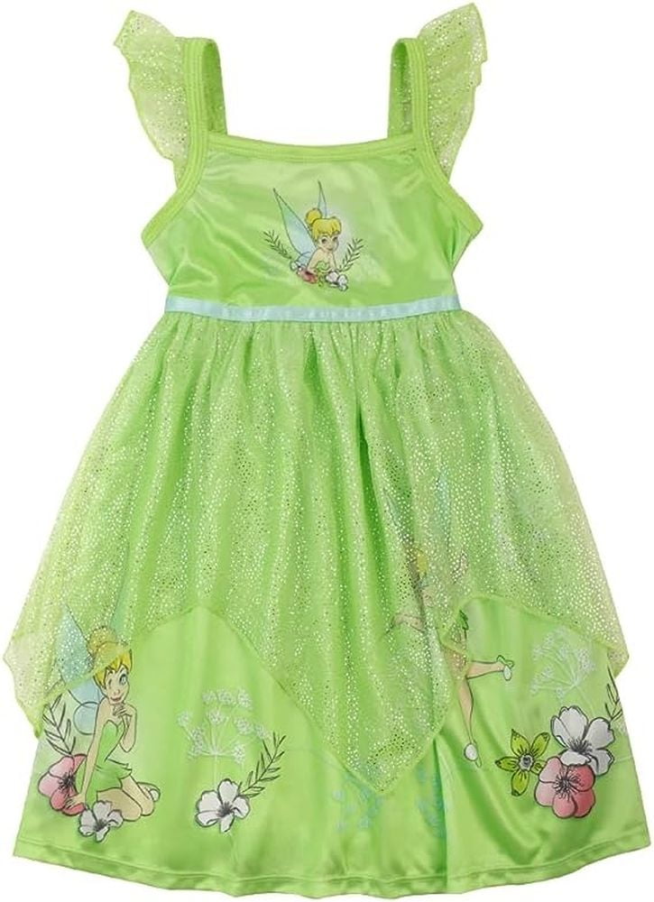 Disney Tinkerbell Toddler Shimmery Tulle Overlays Nightgown, Green ...