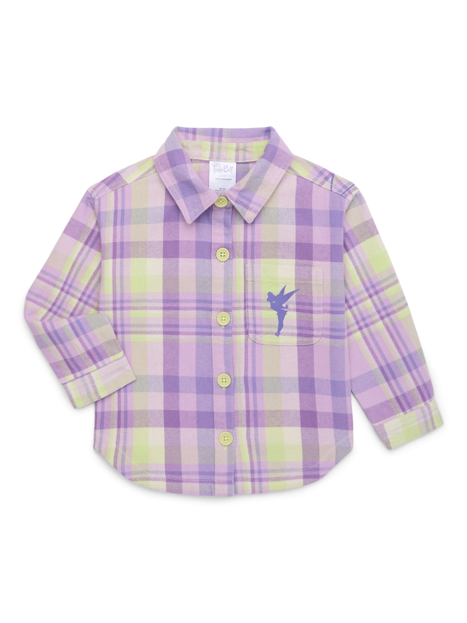 Disney Tinkerbell Toddler Girls Shacket Cotton - Walmart.com
