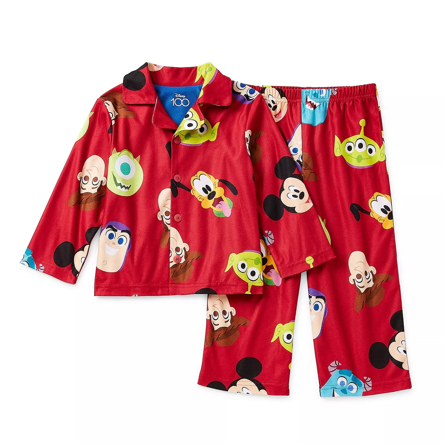 Disney Toddler Boy's Toy Story, Monsters, Mickey Print Red Flannel ...