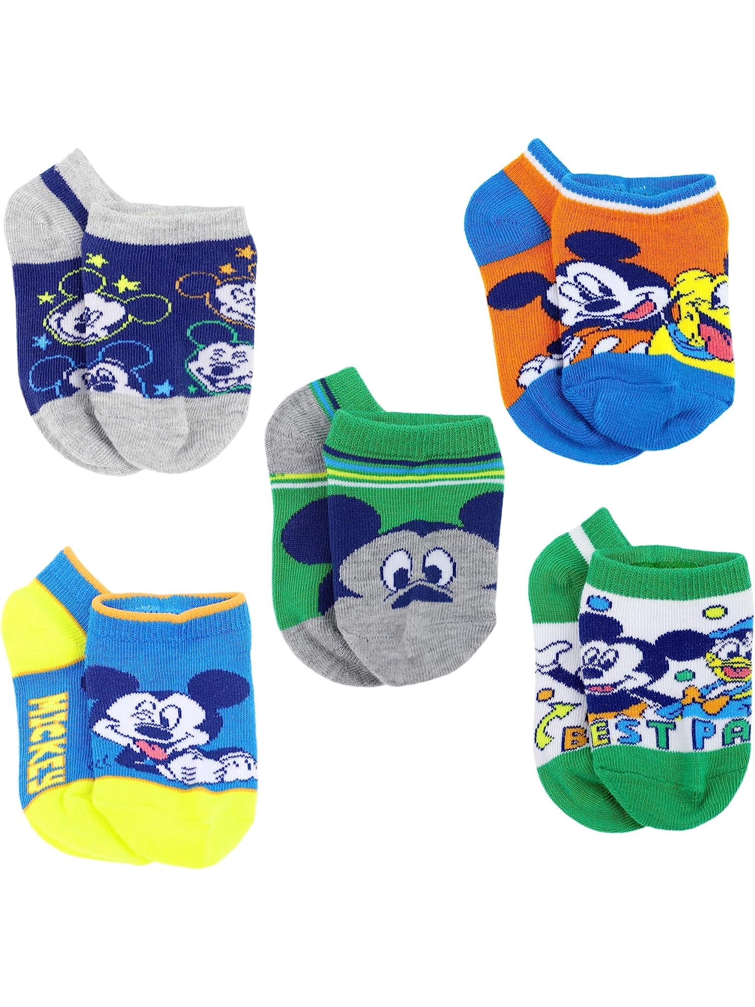 Disney Toddler Boys' Mickey Mouse 5 Pack Socks, Size 2T-4T (Shoe Sizes ...
