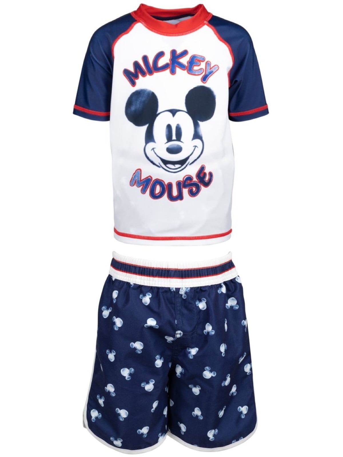 Disney Toddler Boys' Mickey Mouse Rash Guard and Swim Trunks Set, Sizes ...