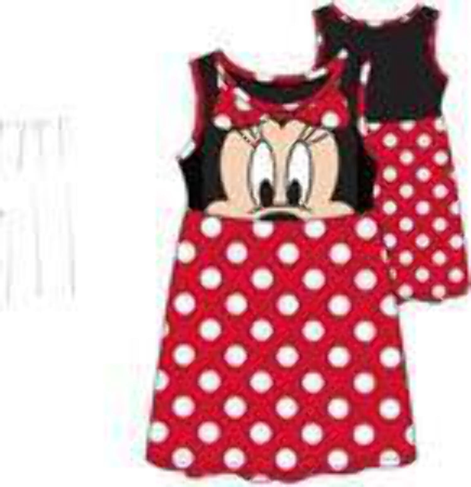 Disney Toddler Girl's A Line Minnie Polka Dot Print Sleeveless Dress ...