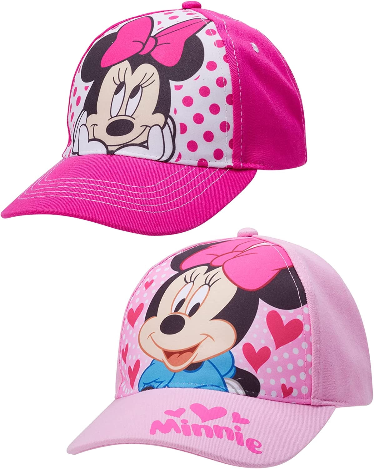 Disney Girls' 2 Pack Minnie Mouse Character Baseball Hat for Toddlers ...