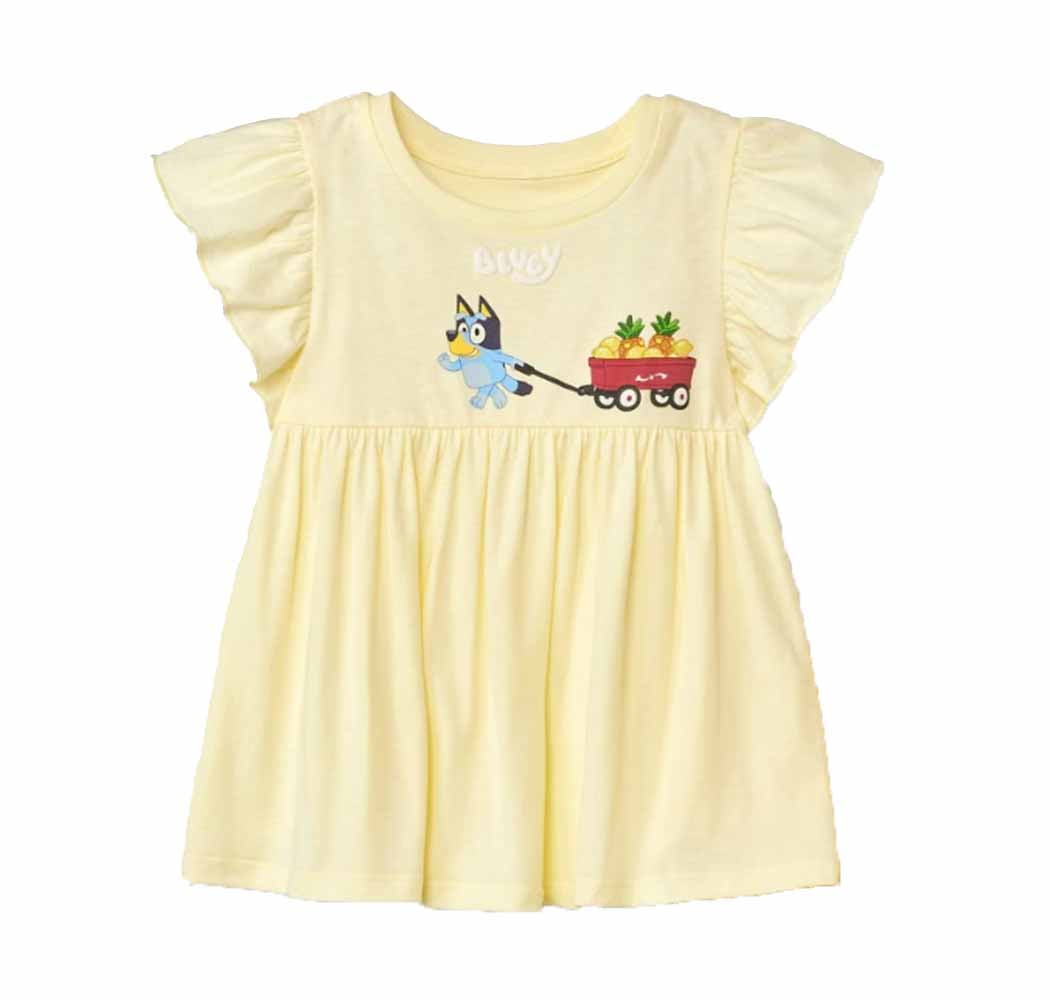 Disney Toddler Girls' Bluey Lemon & Pineapples Solid Peplum T-Shirt Top ...