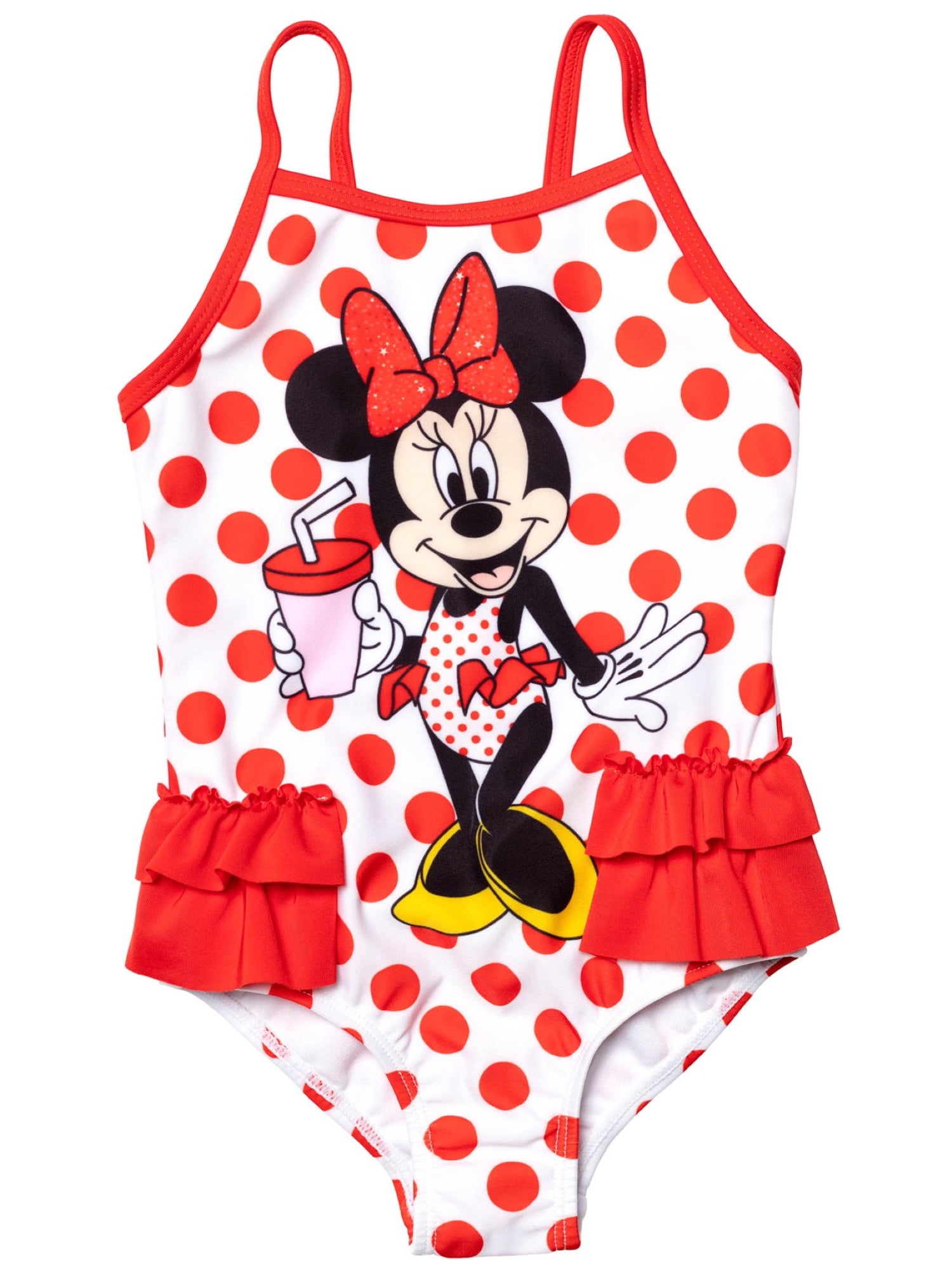 Disney Toddler Girls' Minnie Mouse 1 Piece Swimsuit, Sizes 2T-4T ...