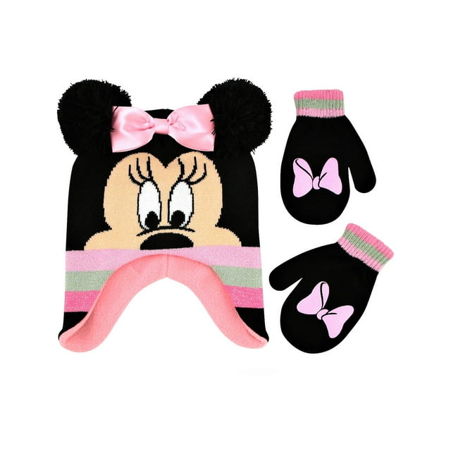 Disney Toddler Girls' Minnie Mouse Laplander Hat and Mittens Set, One ...