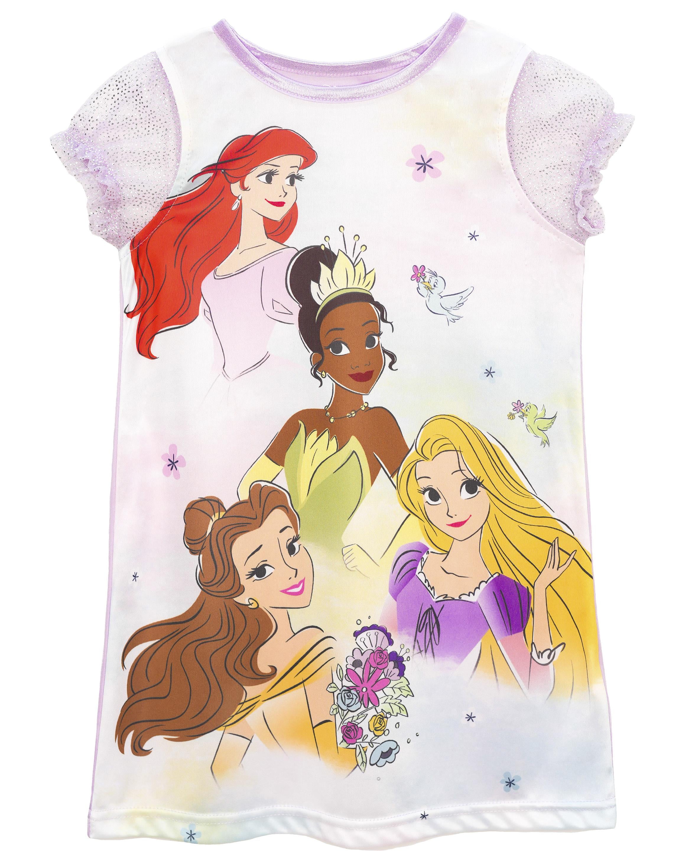 Disney Princess Nightgowns Pajama for Toddler Girls, Violet, Size: 3T ...