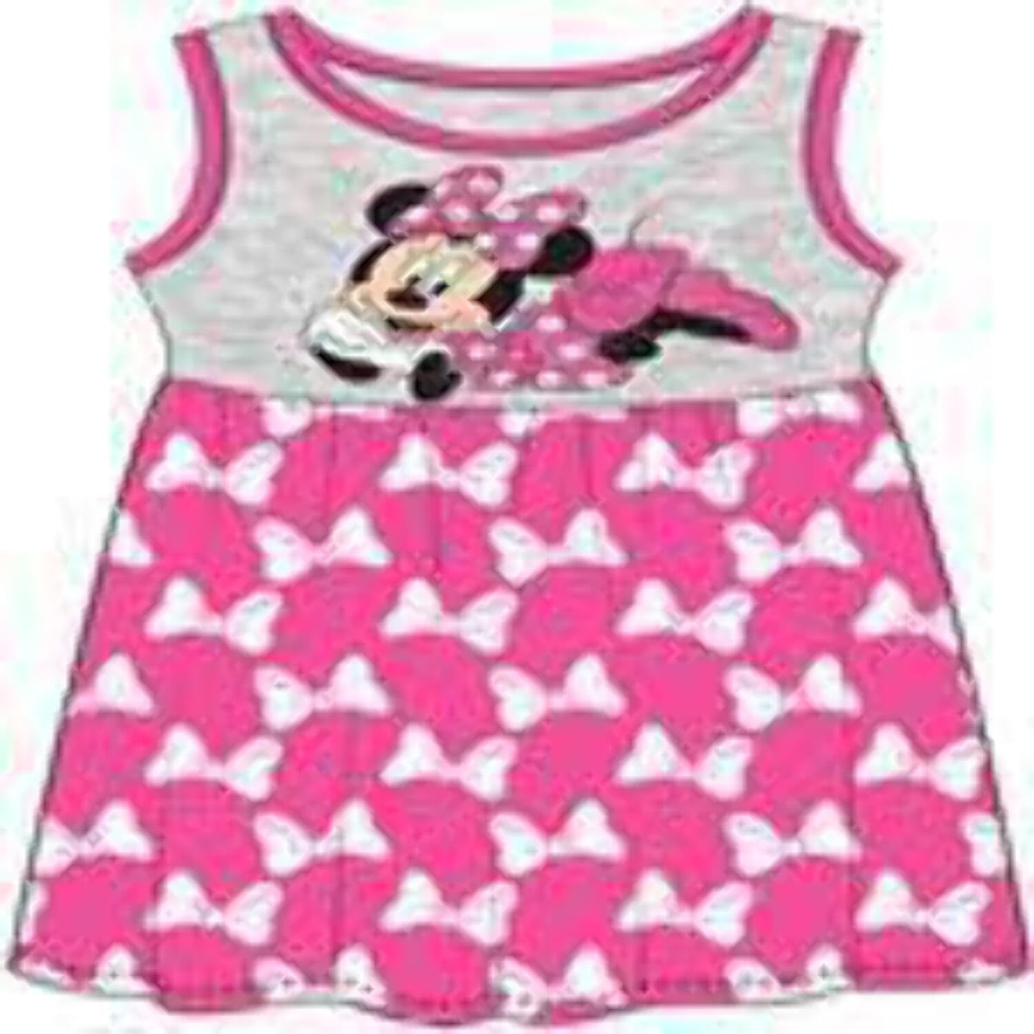 Disney Toddler Girls Pink Polka Dot Bow Minnie Mouse Tank Top Dress 3T ...
