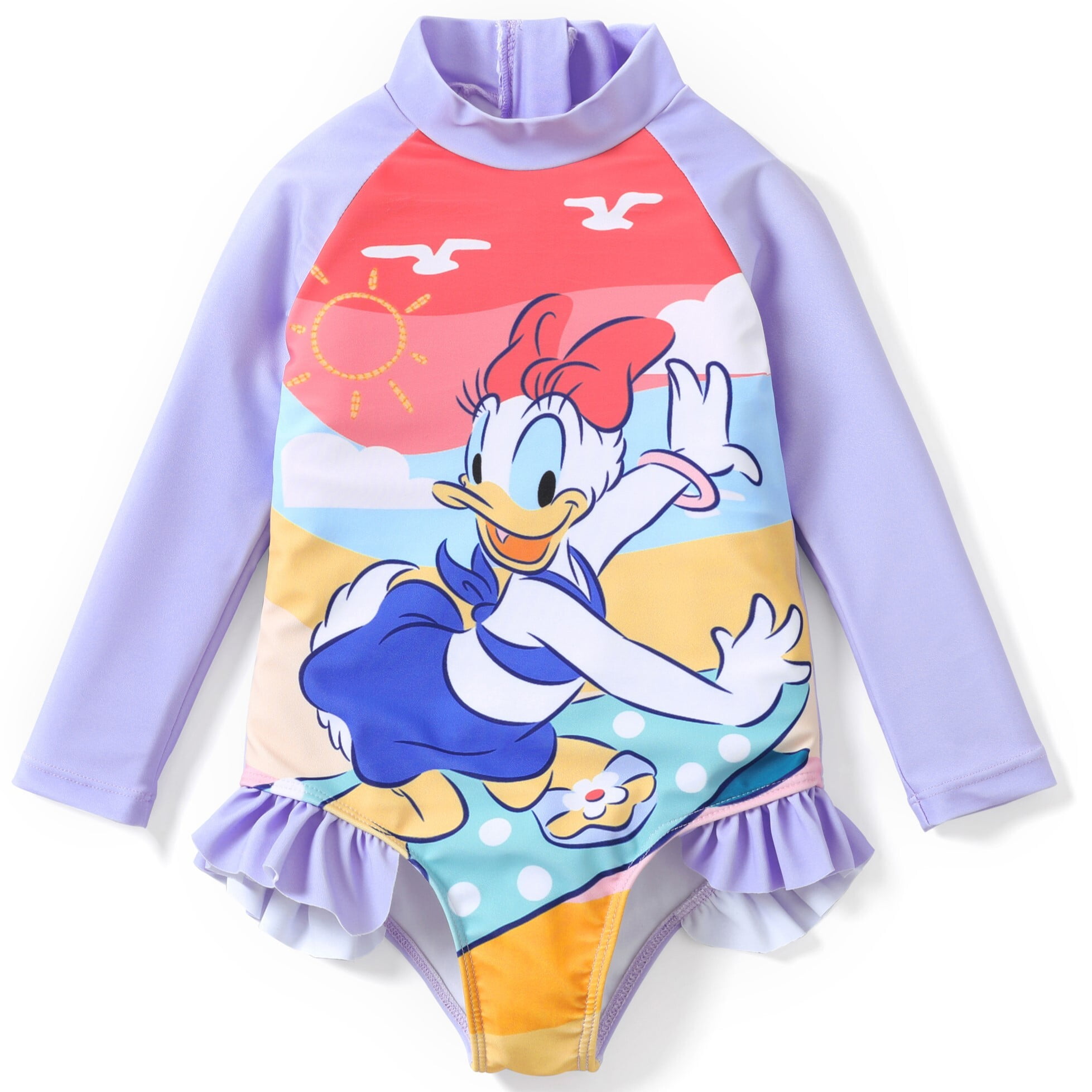 Disney Toddler Girls Swimsuit Daisy Duck Rash Guard Graphic Bathing ...