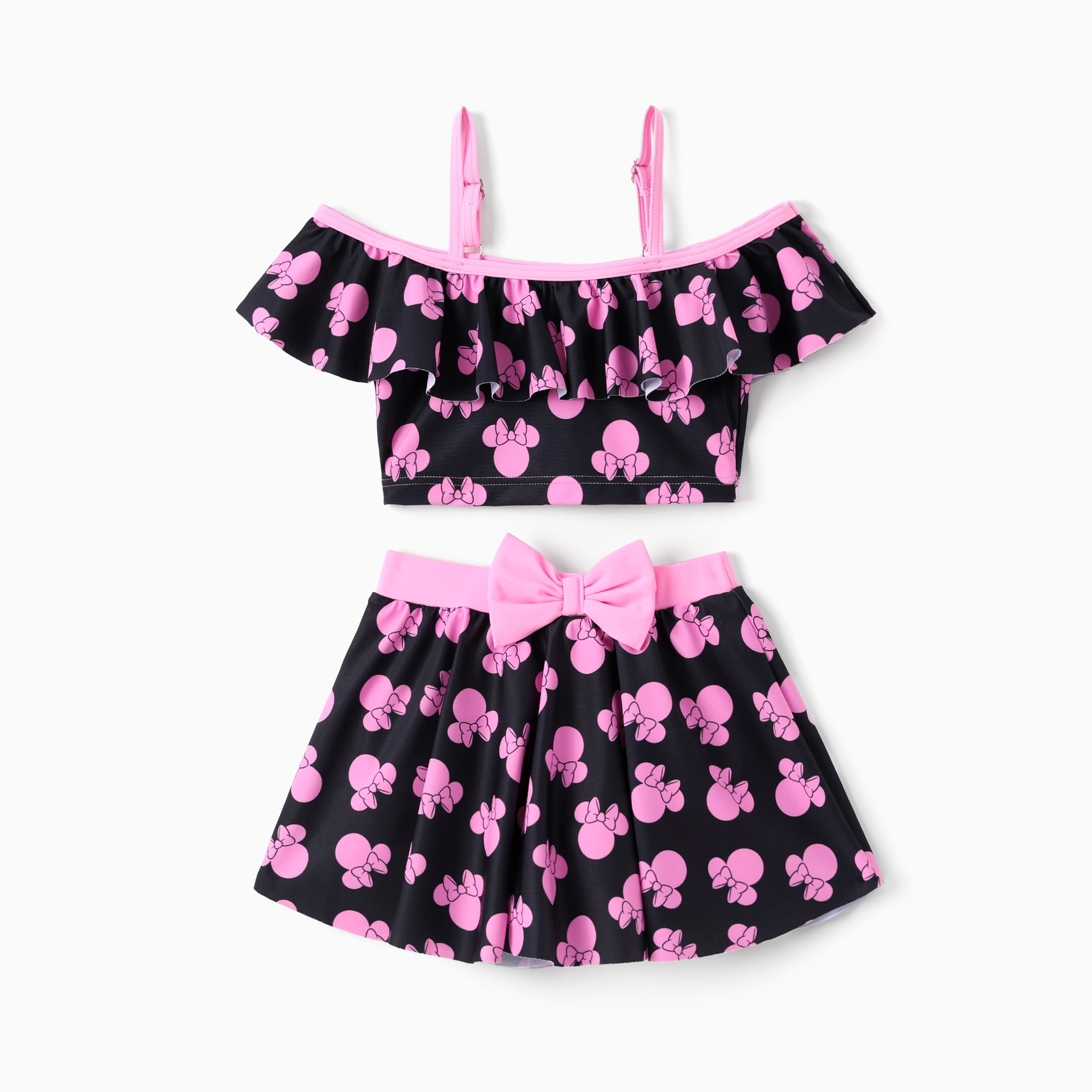 Disney Toddler Girls Swimsuit Minnie Mouse Print Tops with Skirts 2 ...