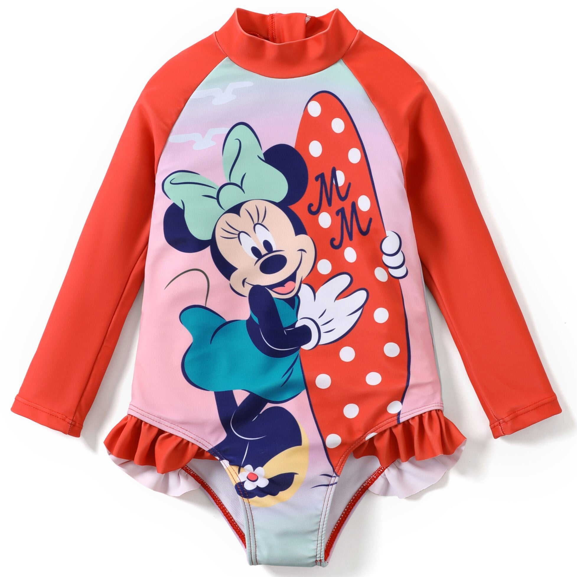 Disney Toddler Girls Swimsuit Minnie Mouse Rash Guard Graphic Bathing ...