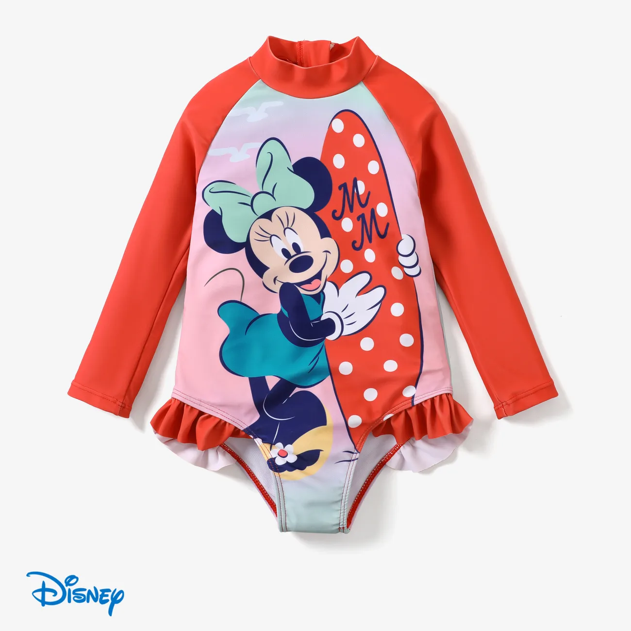 Disney Toddler Girls Swimsuit Minnie Mouse Rash Guard Graphic Bathing ...