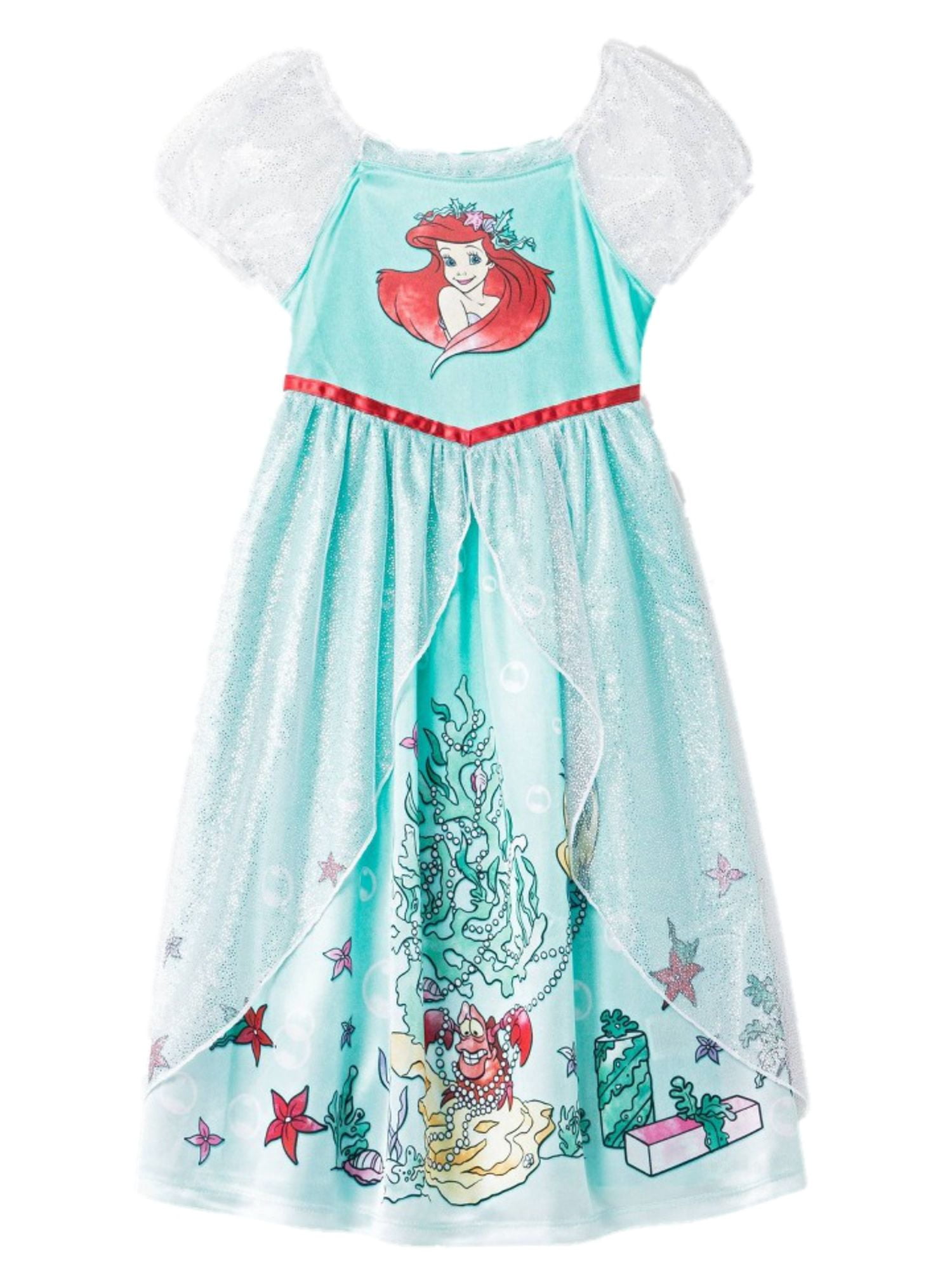 Disney Toddler Girls The Little Mermaid Ariel Aqua Nightgown Sleep ...