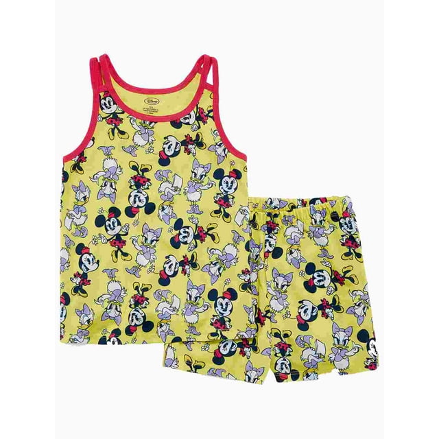 Disney Toddler & Girls Yellow Minnie Mouse & Daisy Duck Pajamas Sleep ...