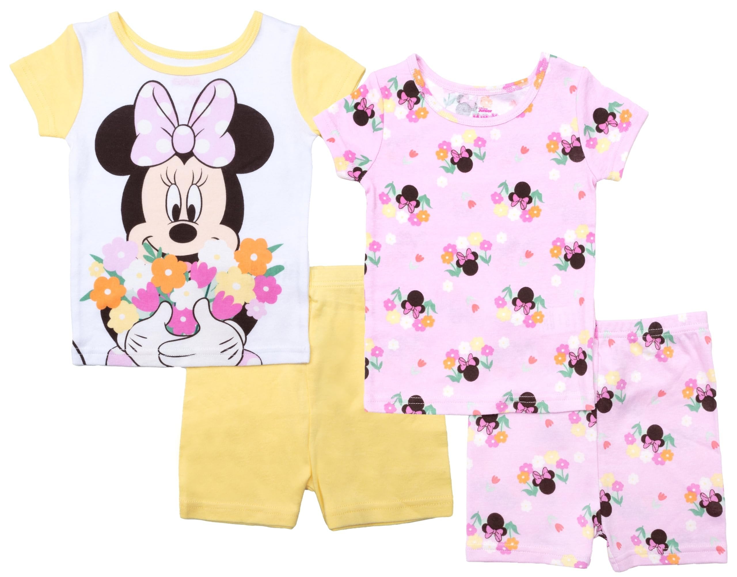Disney Toddler/Little/Big Girls' Princess Pajama Set 4-Piece Cotton ...