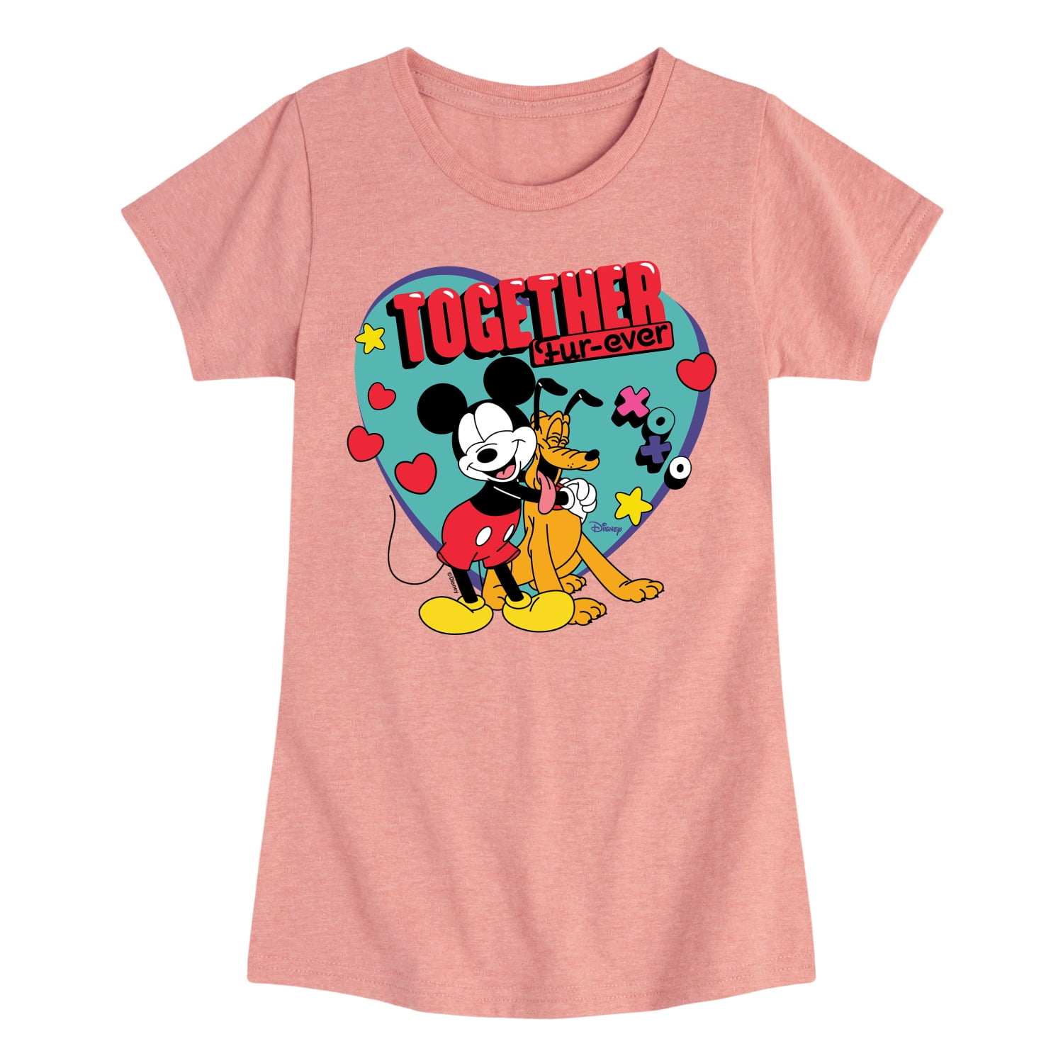 Disney - Together Fur Ever Mickey Pluto - Youth Girls Short Sleeve ...