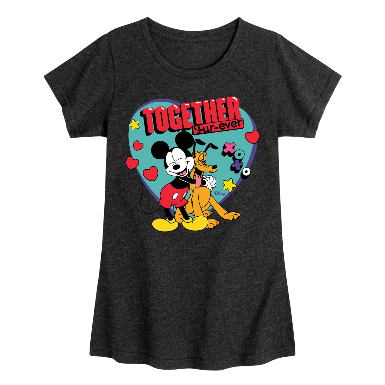 Disney - Together Fur Ever Mickey Pluto - Youth Girls Short Sleeve ...