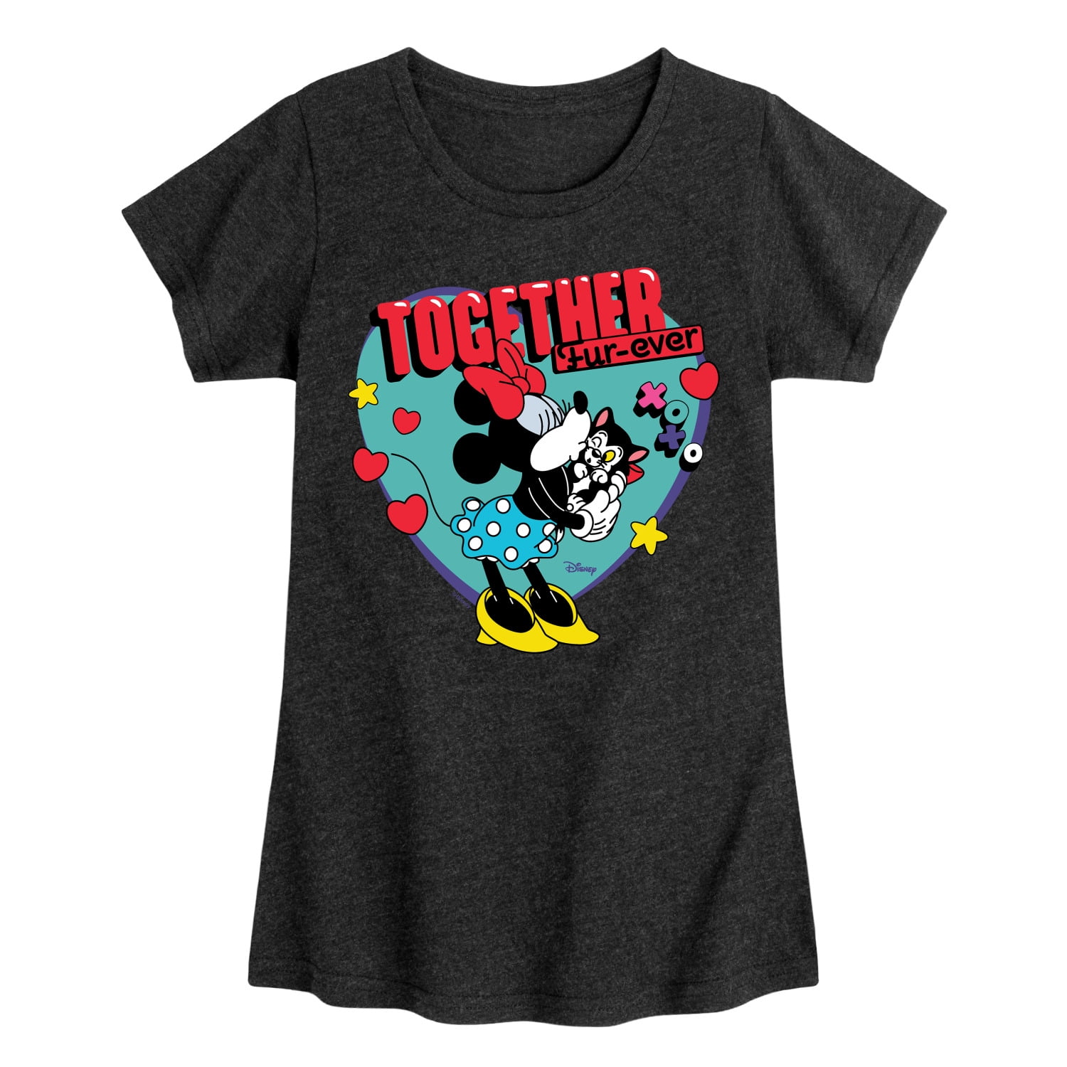 Disney - Together Fur Ever Minnie Figaro - Youth Girls Short Sleeve ...