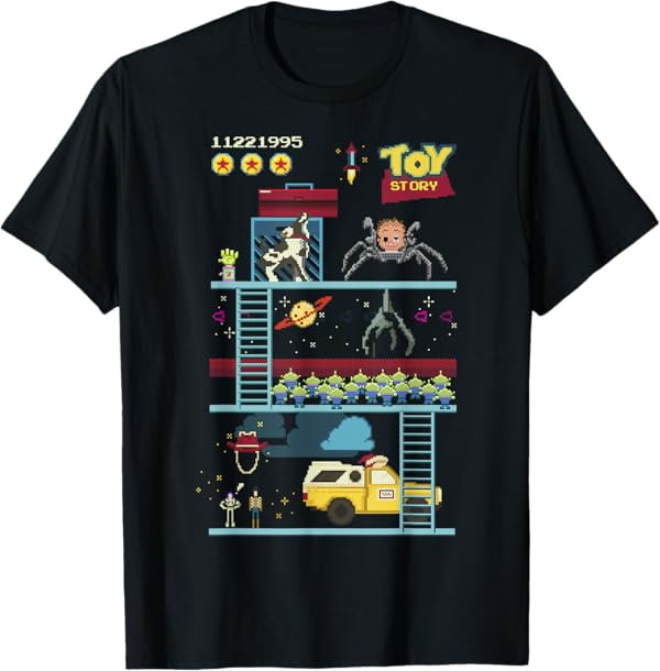 Disney Toy Story 8-Bit Video Game Scene T-Shirt - Walmart.com