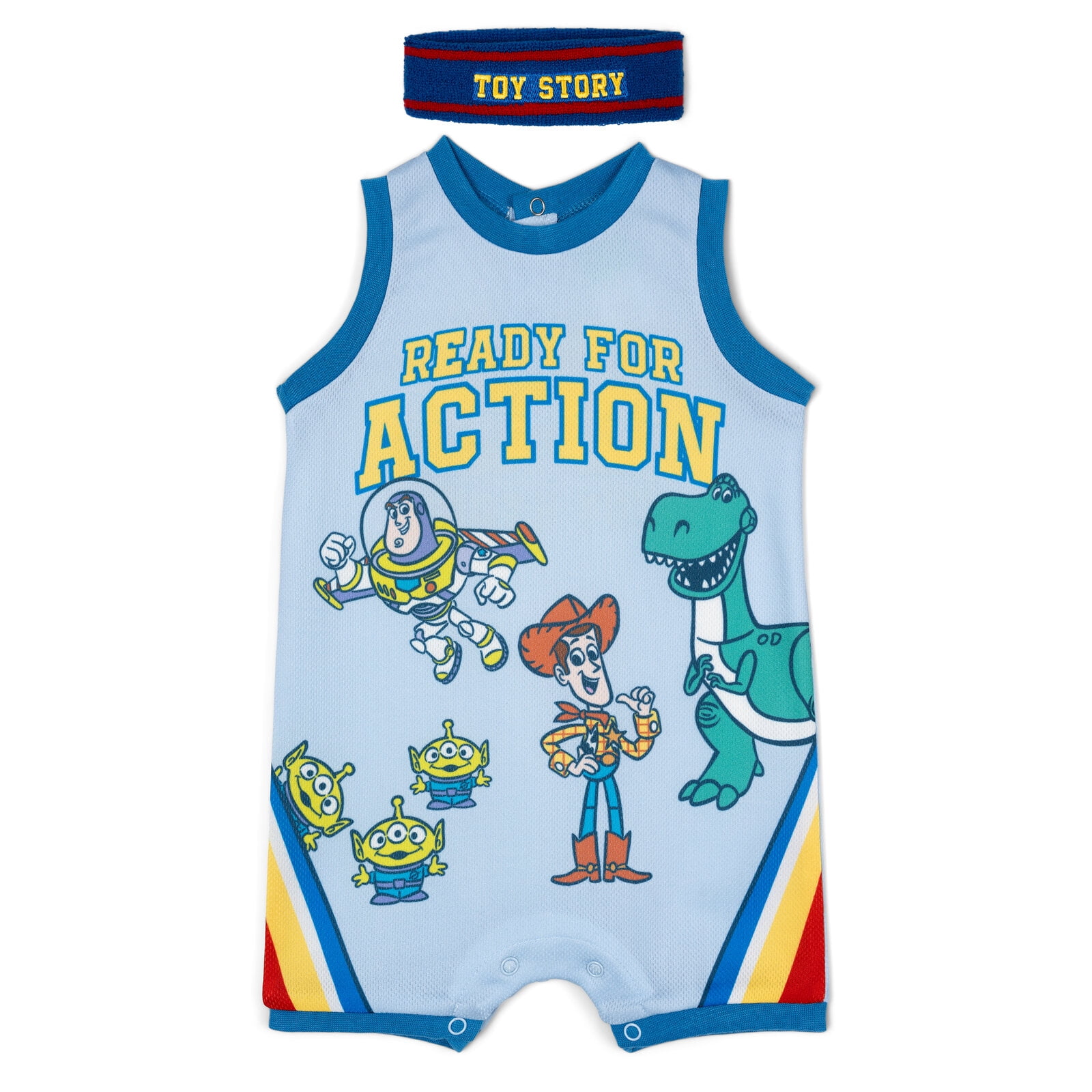 Disney Toy Story Baby Boys' Sleeveless Mesh Athletic Romper and ...