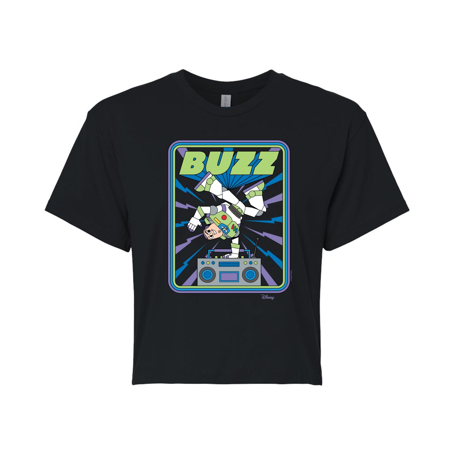 Disney - Toy Story - Buzz Breakdancing - Juniors Cropped Cotton Blend T ...
