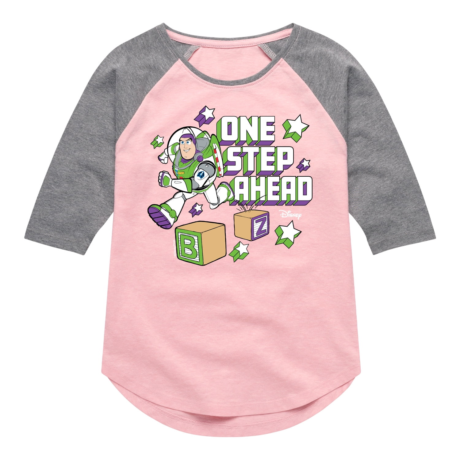 Disney - Toy Story - Buzz One Step - Toddler & Youth Girls Raglan ...