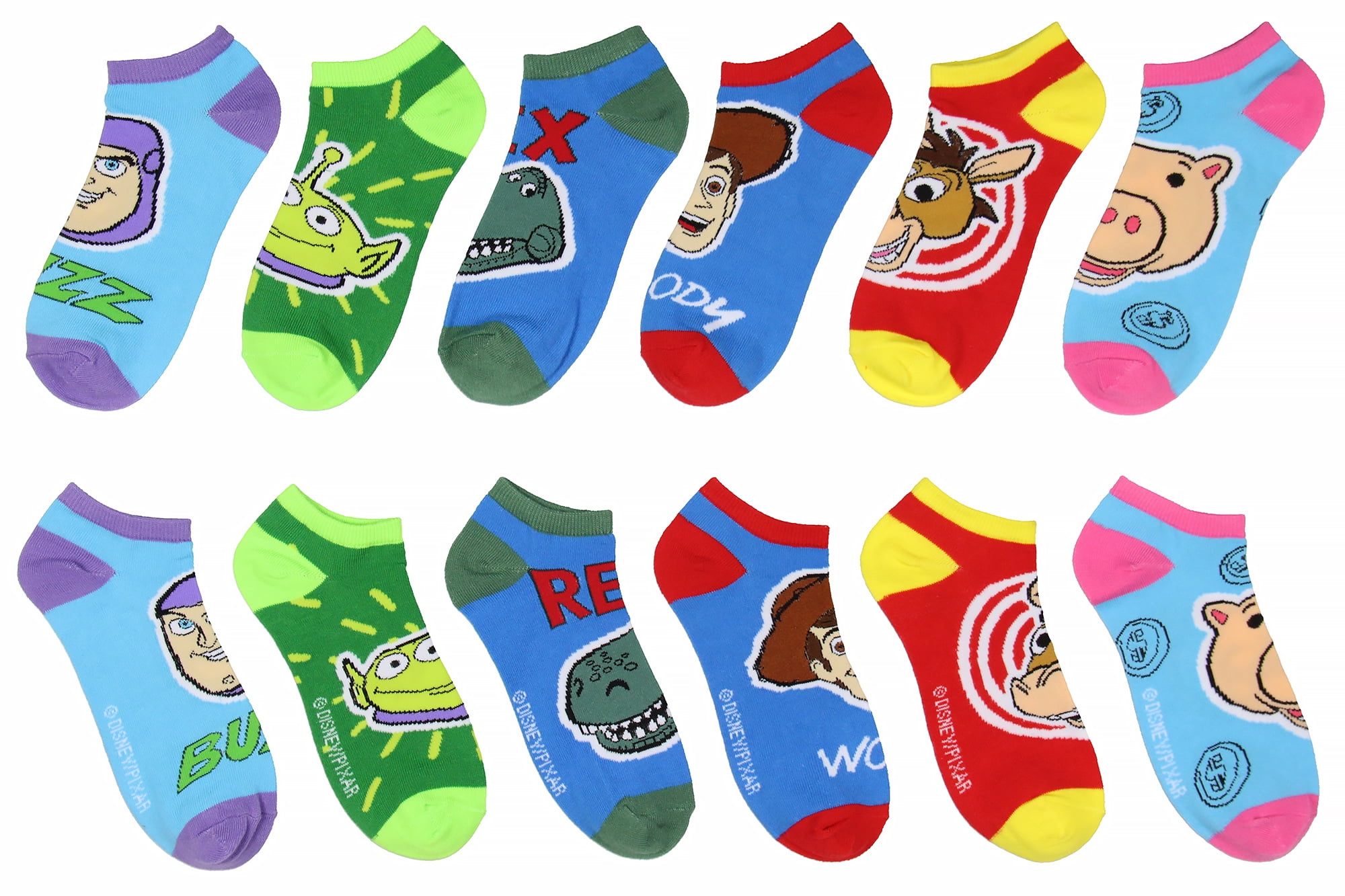 Seven Times Six Disney Toy Story Ankle Socks 6-Pair Pack, Woody, Buzz ...