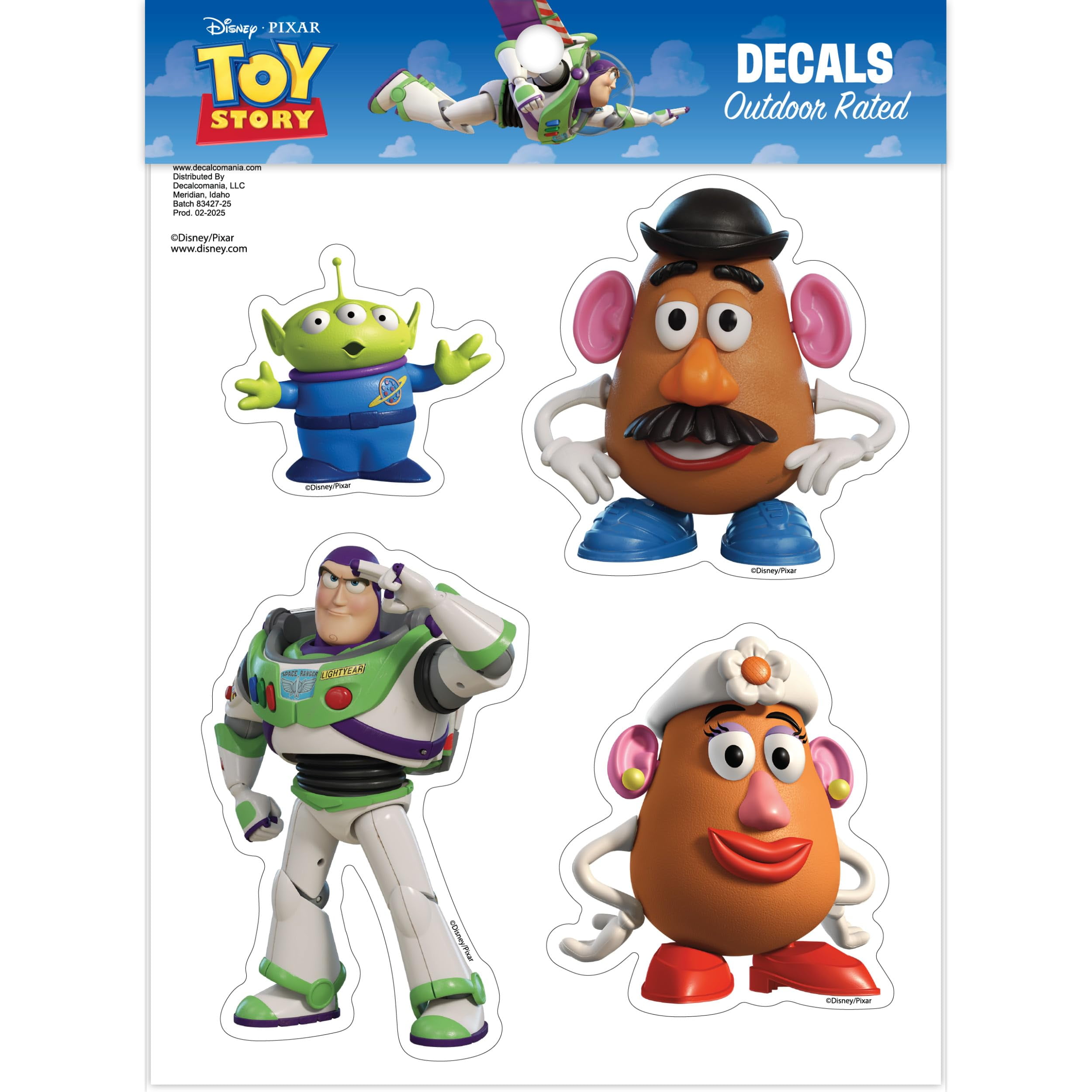 Disney Toy Story Decals - Set of 4 Buzz Lightyear Mr & Mrs Potato Head ...