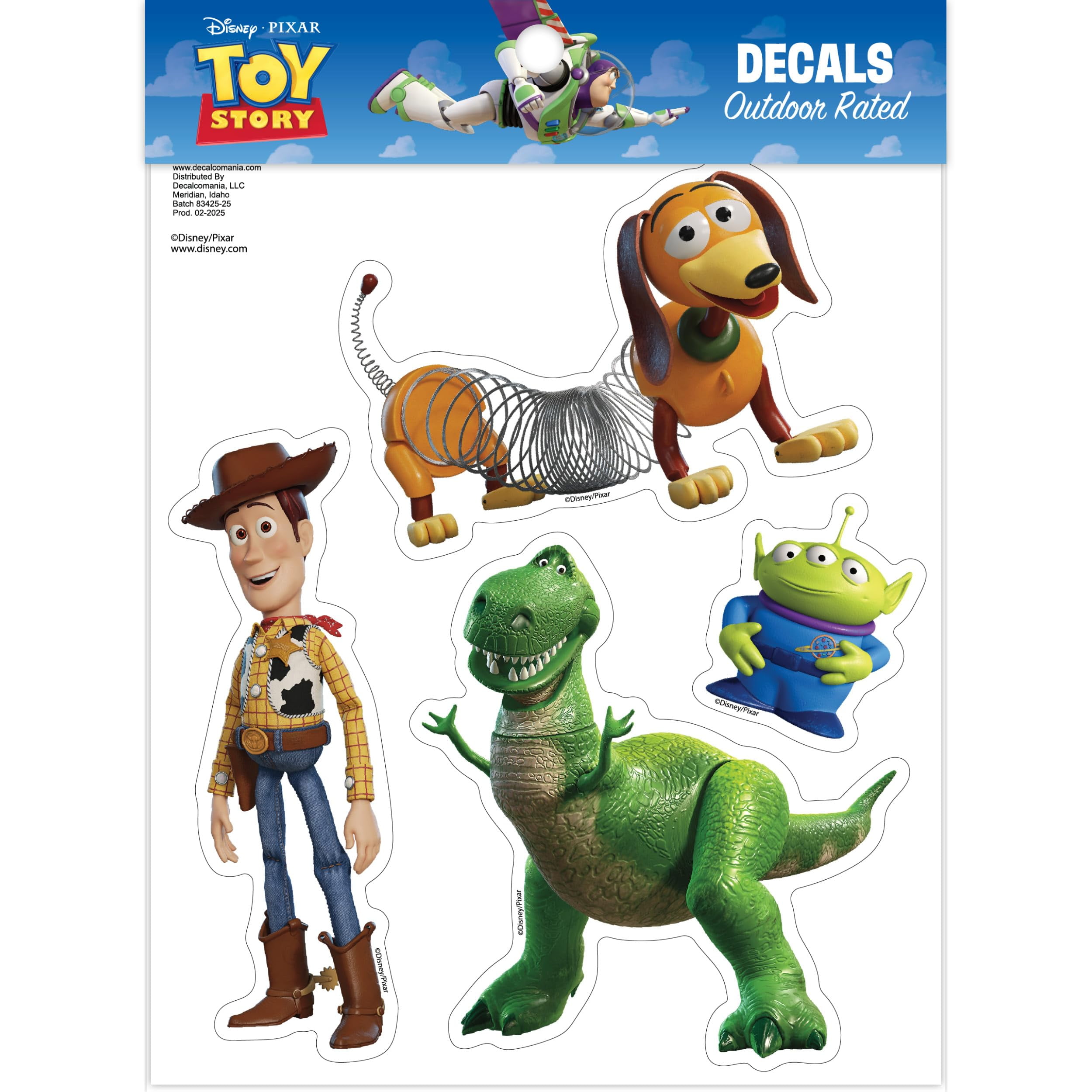 Disney Toy Story Decals - Set of 4 Woody Rex Slinky Dog Alien Vinyl Stickers for Car Laptop ...