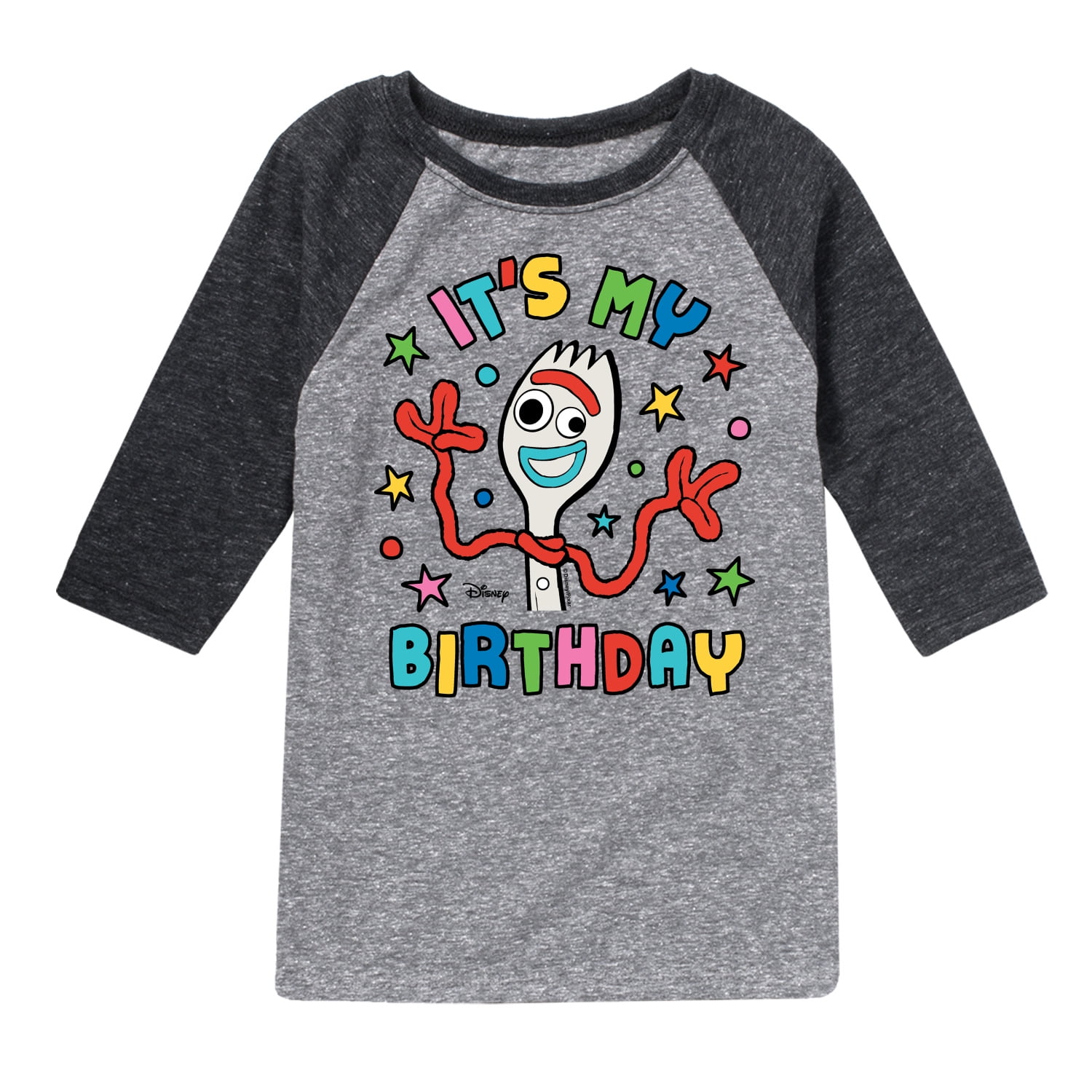 Disney - Toy Story - Forky Its My Birthday - Toddler & Youth Raglan ...