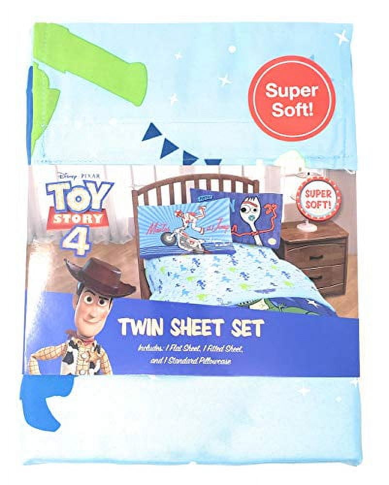 Disney Toy Story 4 Twin Bed 3-Piece Microfiber Kids Sheet Set with ...