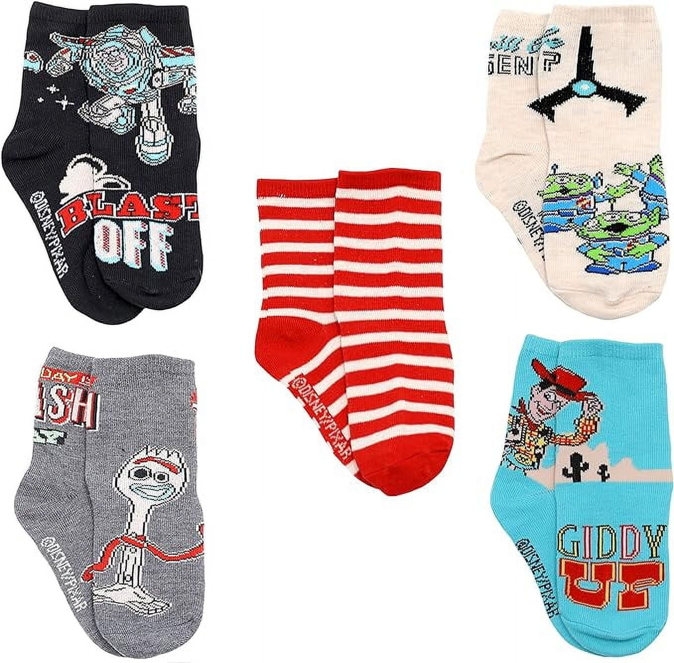 Disney Toy Story Novelty Crew Socks for Toddlers & Little Kids, Pack of ...