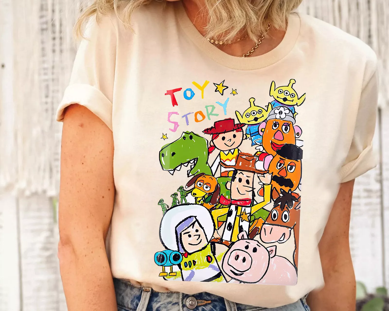 Disney Toy Story Retro Characters Drawing Shirt Unisex Shirt - Walmart.com