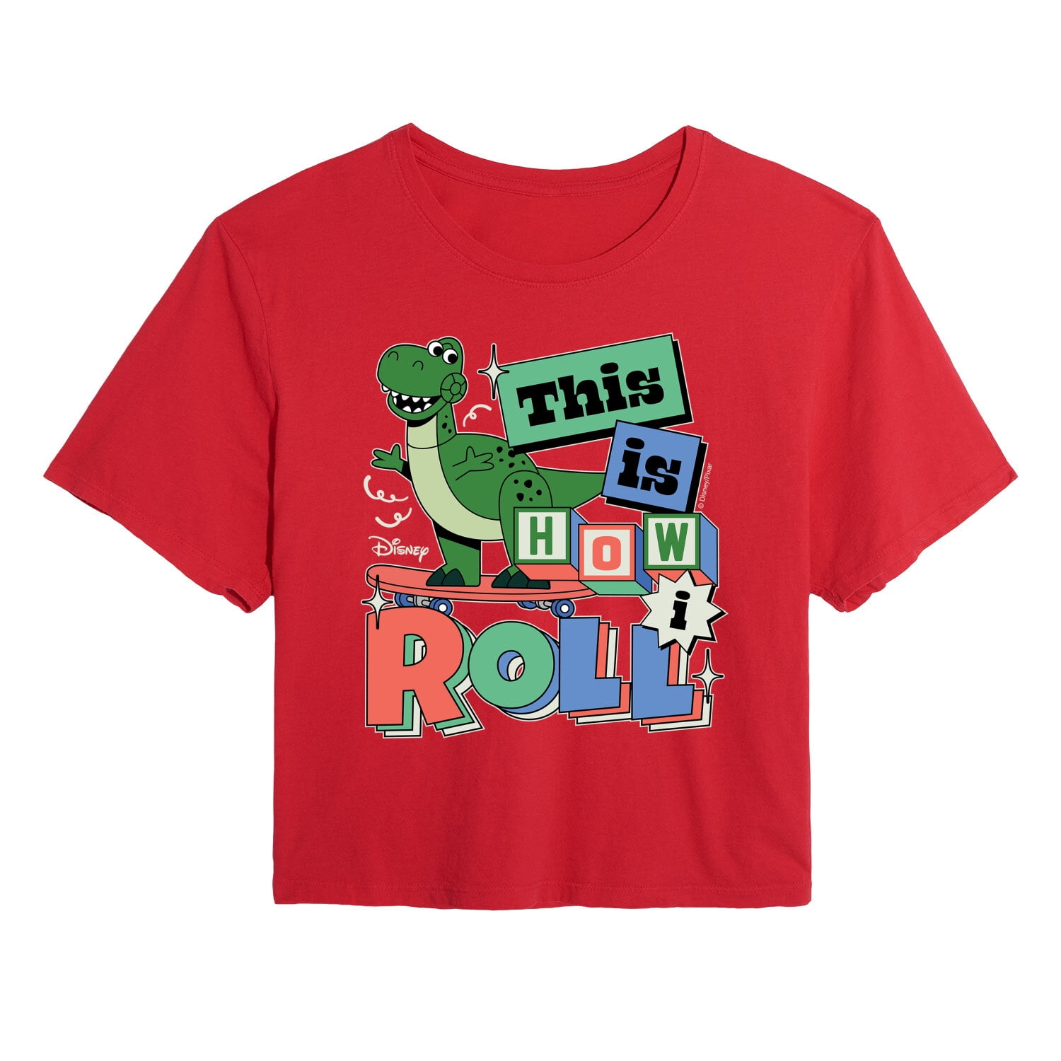 Disney - Toy Story - Rex This Is How I Roll - Juniors Cropped Cotton ...