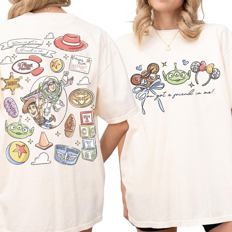 Disney Toy Story Shirt, Woody Buzz Rex Hamm Tee, Pizza Planet T-Shirt ...