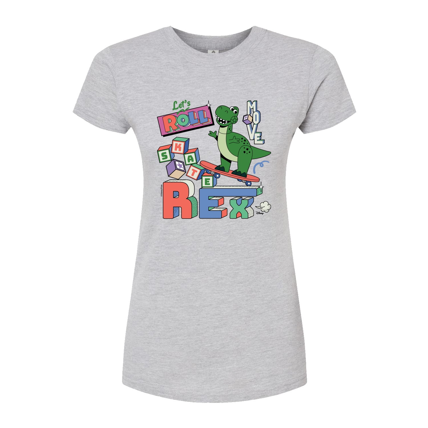 Disney - Toy Story - Skateboard Rex - Juniors Fitted Graphic T-Shirt ...