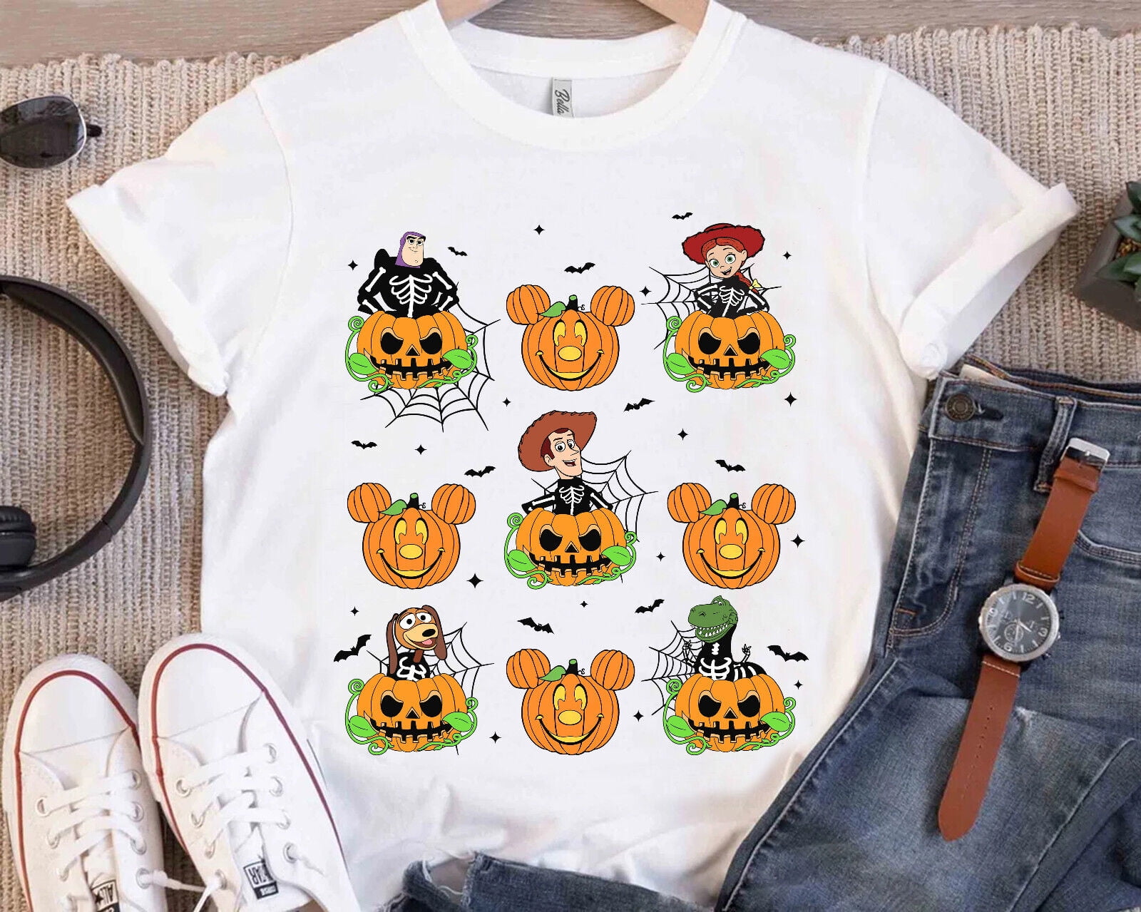 Disney Toy Story Skeleton Pumpkin Halloween Unisex Adult Kid Shirt ...