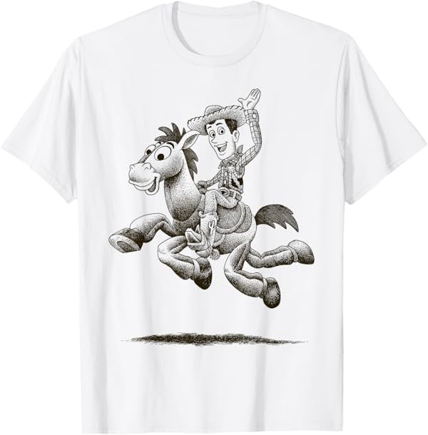 Disney Toy Story Woody Bullseye Sketch Graphic T-Shirt T-Shirt ...